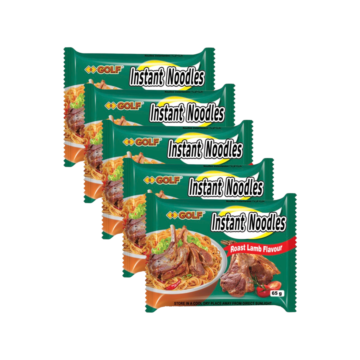 Golf instant noodles roast lamb flavour 5x65g – Sunfree Trading